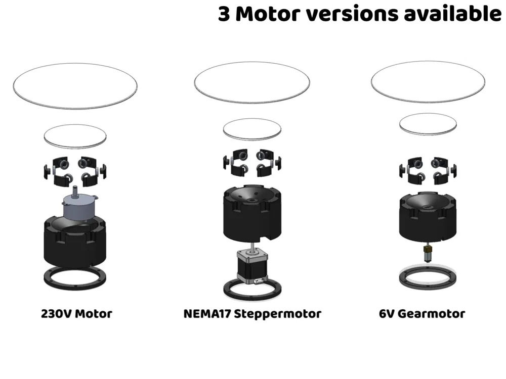 Motorized Turntable (3 versions) - Free 3D Print Model - MakerWorld