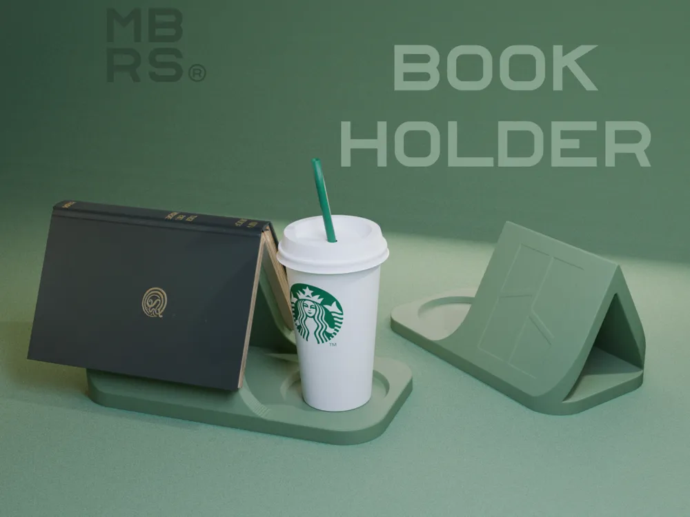 Book Holder - Minimal Design - iPad & Cup Holder by MBRS MakerWorld ...