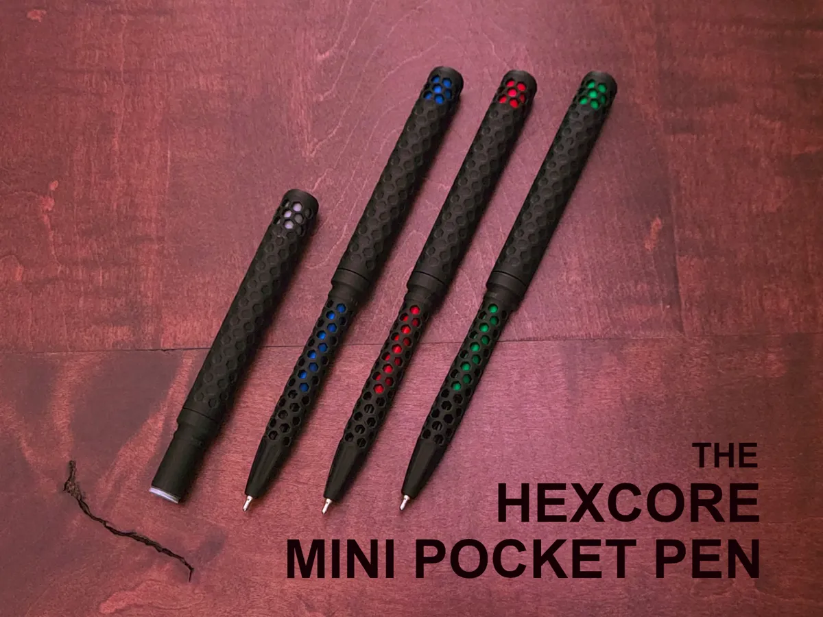 Hexcore Mini Pocket Pen - Free 3D Print Model - MakerWorld