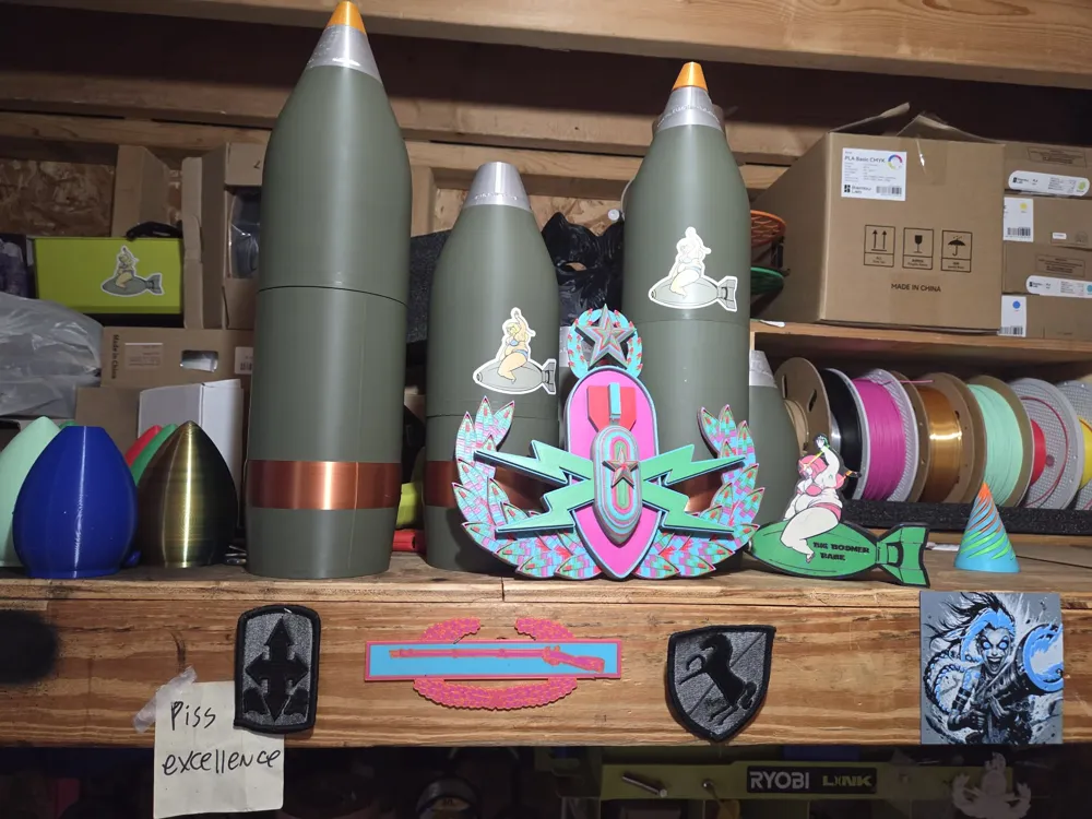 105mm HE Bottle Bunker w/PD fidget fuze - Free 3D Print Model - MakerWorld