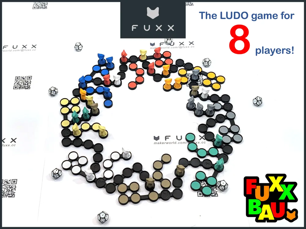 Fuxxbau - Customizable Ludo for 2 to 8 players. - Free 3D Print Model ...