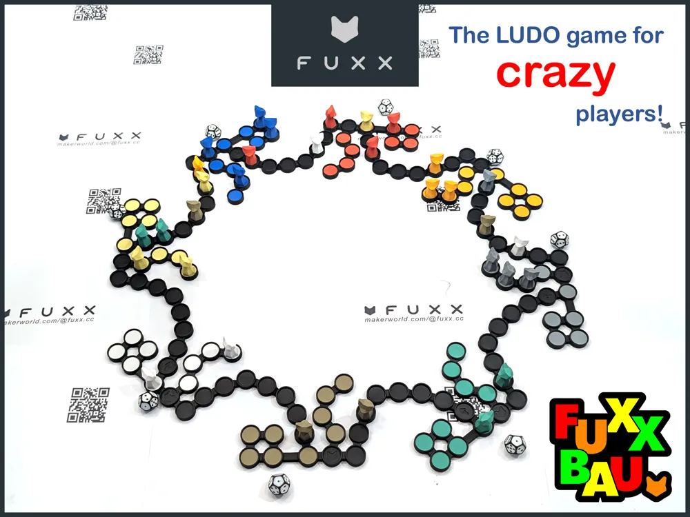 Fuxxbau - Customizable Ludo for 2 to 8 players. - Free 3D Print Model ...