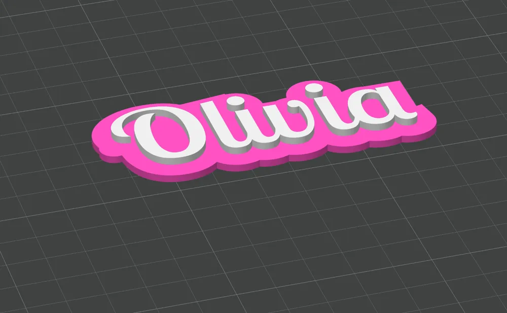 Barbie Style Name Plate for Olivia by 3D Magic - MakerWorld