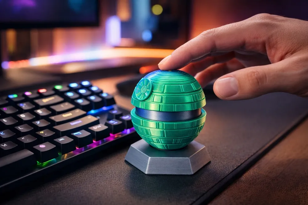 Fidget Clicker The Death Star - Free 3D Print Model - MakerWorld