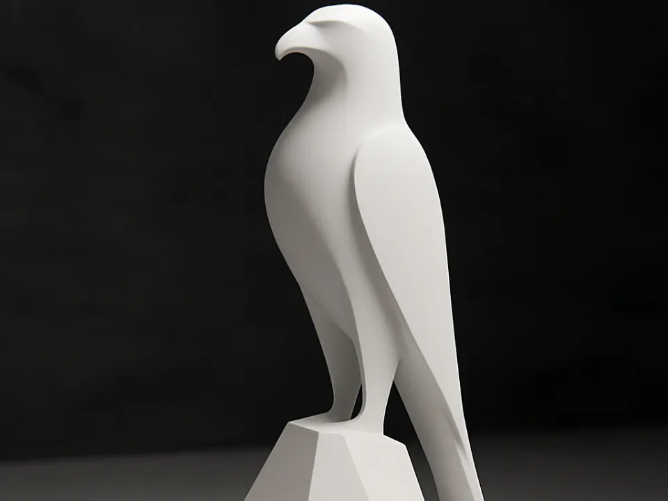 Geometric Falcon on Rock - Free 3D Print Model - MakerWorld