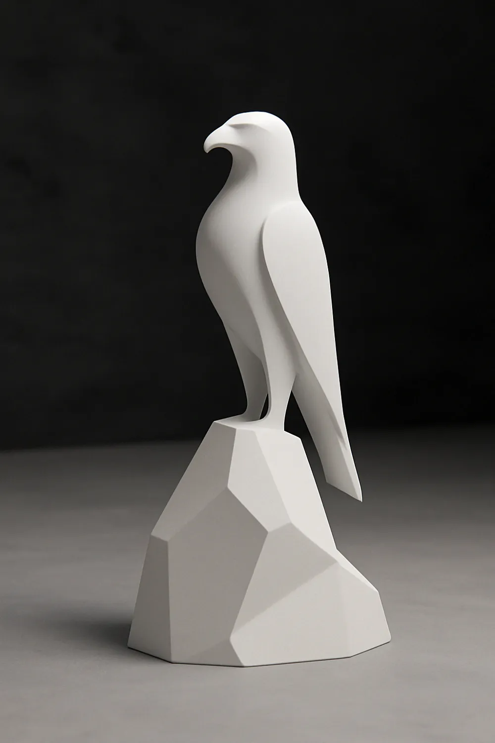 Geometric Falcon on Rock - Free 3D Print Model - MakerWorld