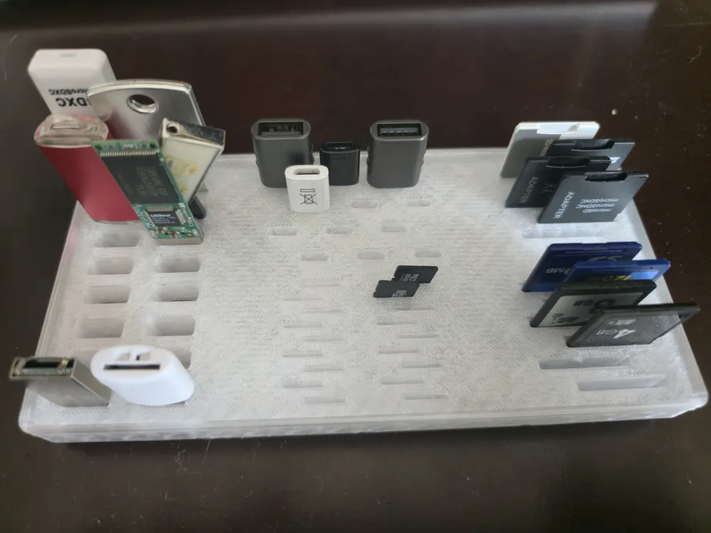 Gridfinity Usb-Sd-MicroSd card storage by weezlie MakerWorld: Download Free 3D Models
