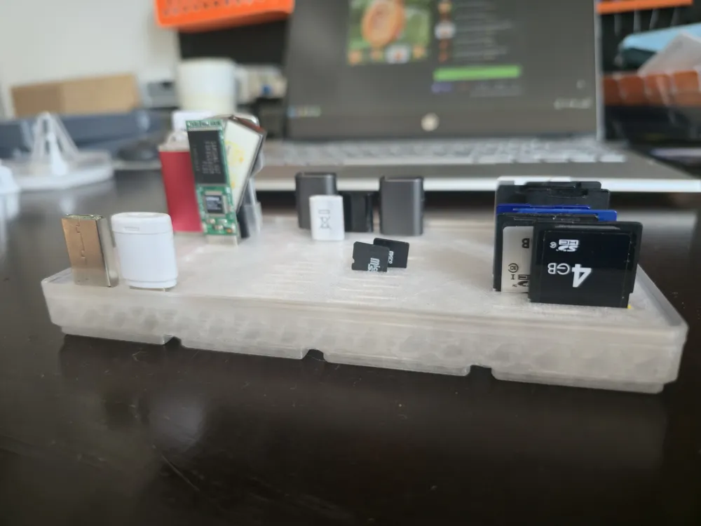 Gridfinity Usb-Sd-MicroSd card storage by weezlie MakerWorld: Download Free 3D Models