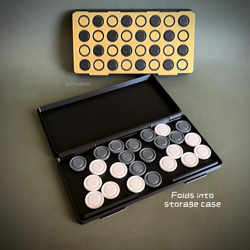 Checkers with travel case board game by 01makes - MakerWorld