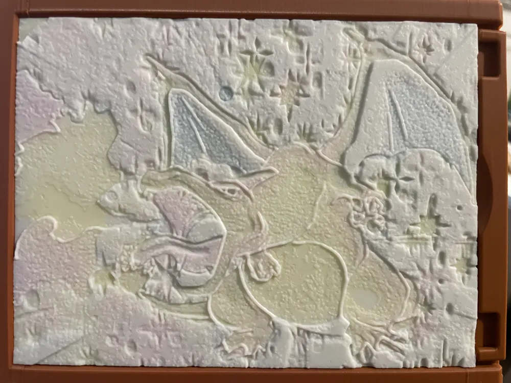 Holographic Charizard - pokemon lithophane - cmyk by TeddyB - MakerWorld