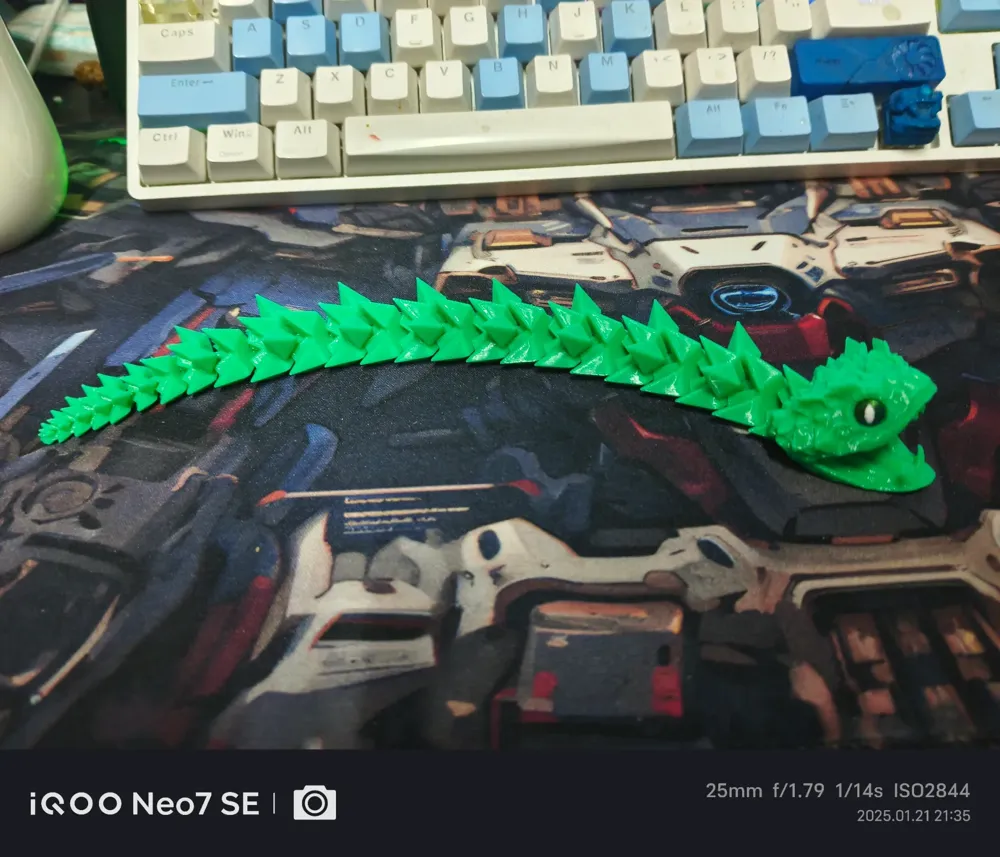 24cm faceted hinged snake with fangs by 楠柯设计 - MakerWorld