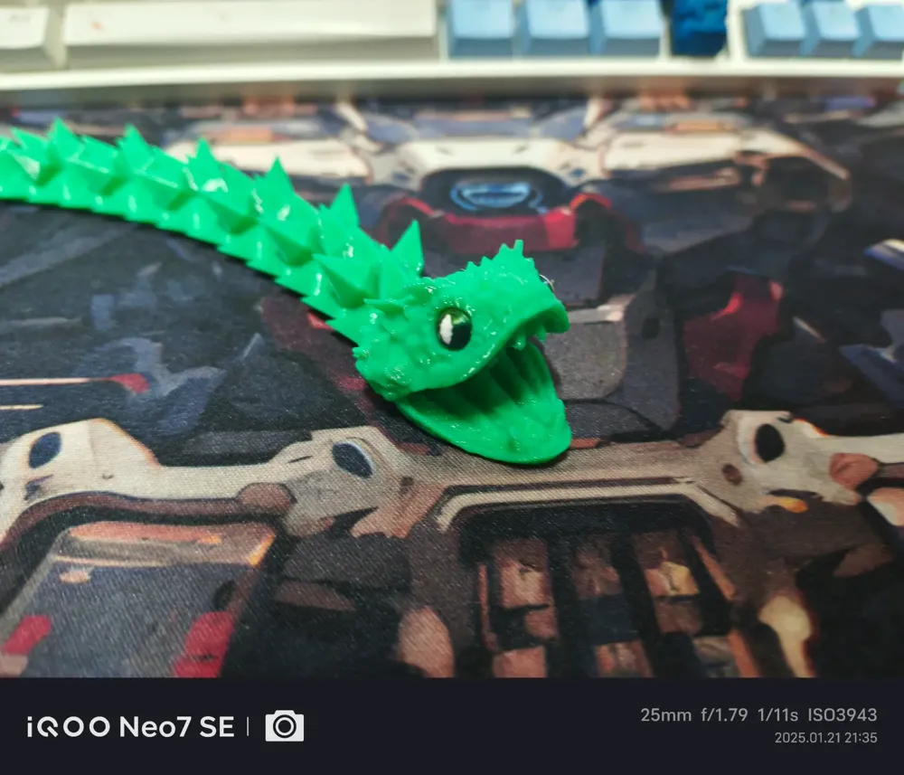 24cm faceted hinged snake with fangs by 楠柯设计 - MakerWorld