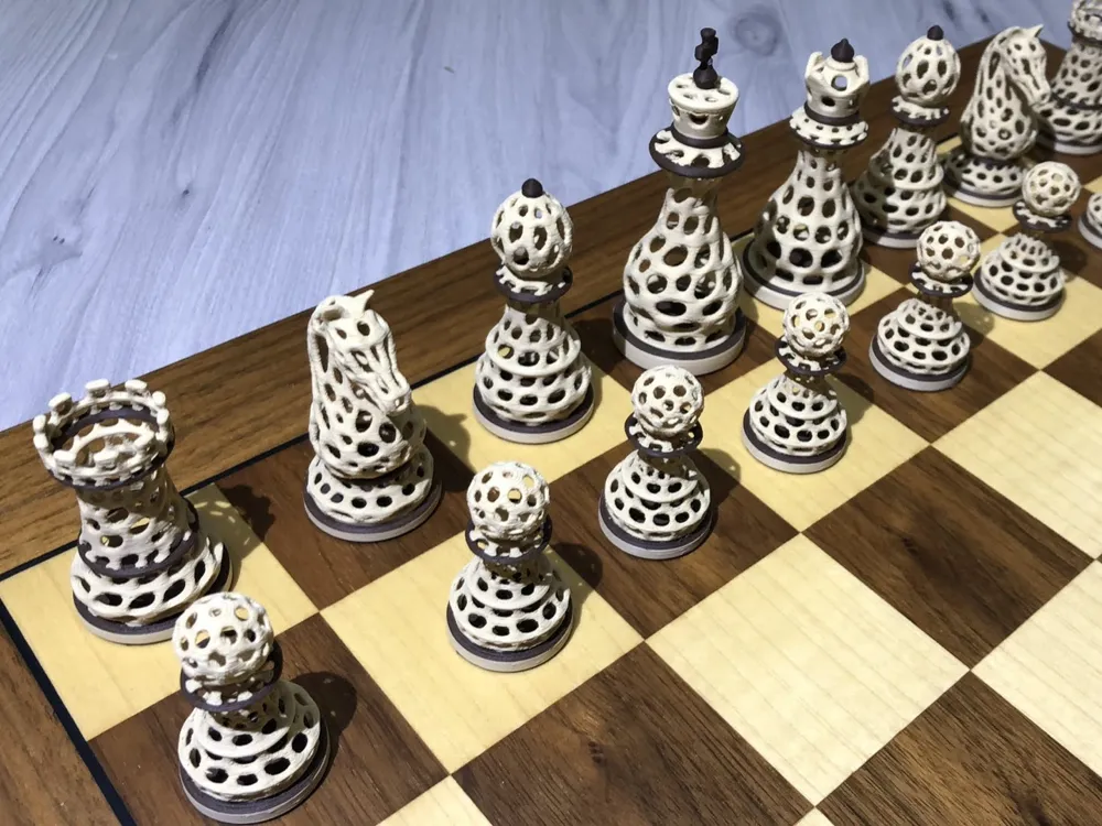 Voronoi Chess Set - Free 3D Print Model - MakerWorld