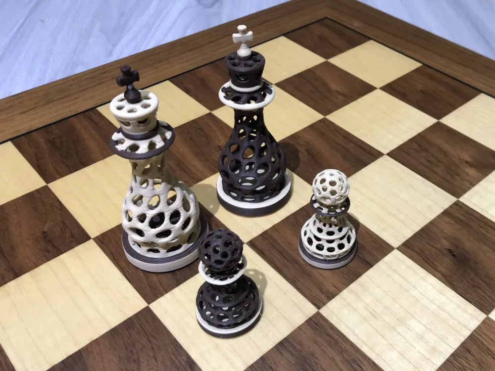 Voronoi Chess Set - Free 3D Print Model - MakerWorld