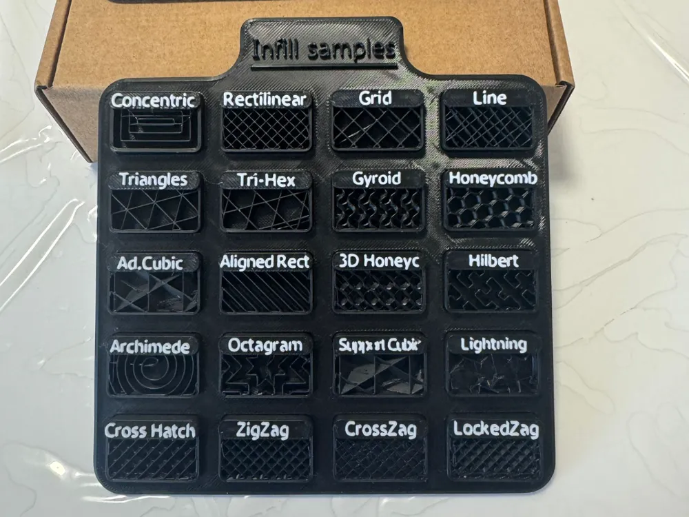 Infill samples plate - Free 3D Print Model - MakerWorld