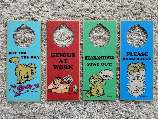 Garfield Door Knob Hanger Sign: Genius at Work by penguins MakerWorld ...