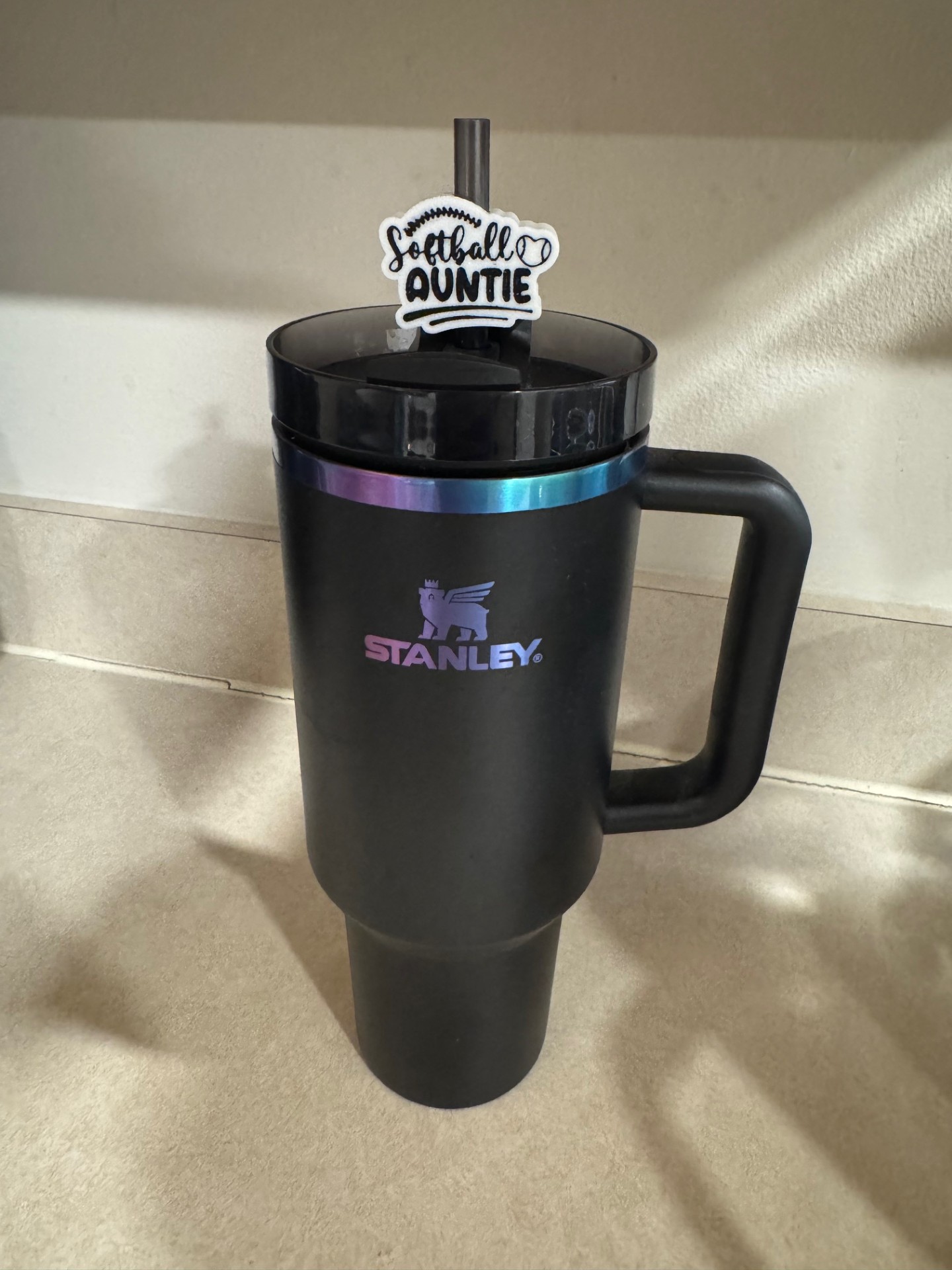 Softball Auntie Stanley Cup Straw Topper - Free 3D Print Model - MakerWorld