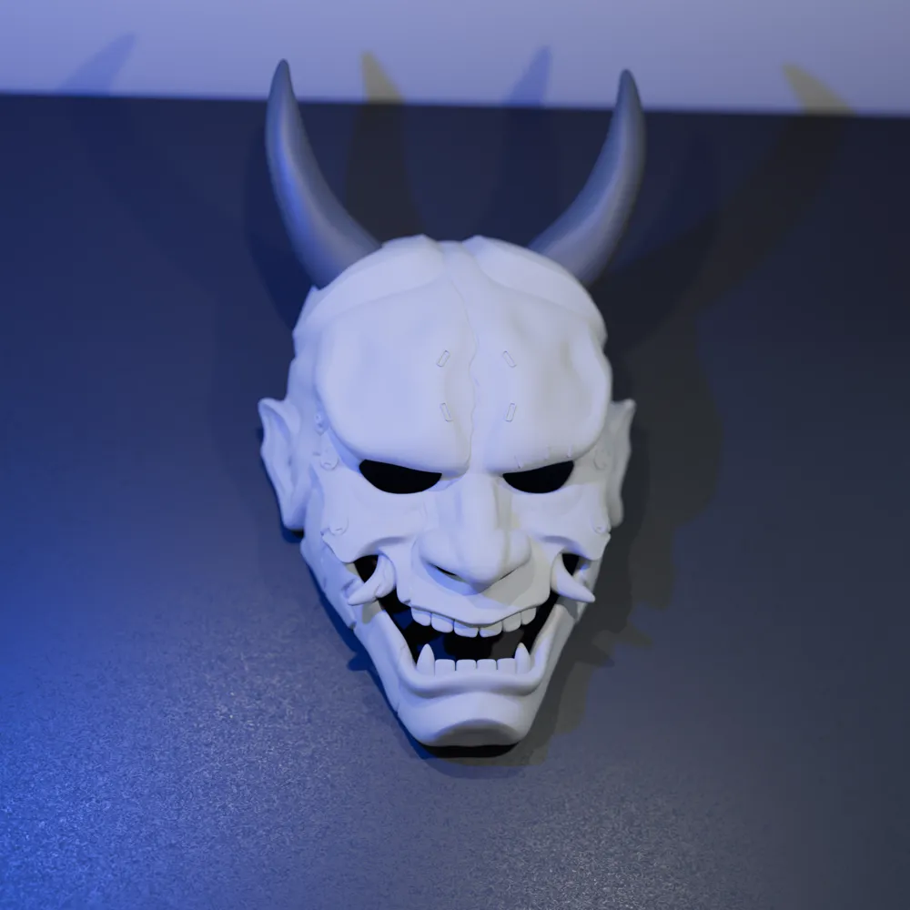 Cyberpunk Oni Mask - Free 3D Print Model - MakerWorld