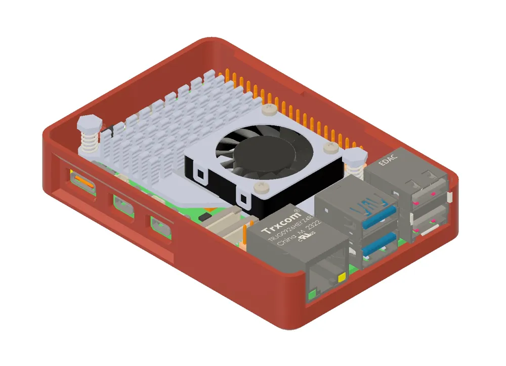 Raspberry pi 5 case + fan + NVMe (Geekworm X1001) - Free 3D Print Model ...