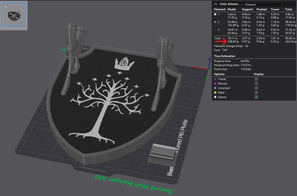 Aragorn's Crest and Sword Mount for Narsil/Andúril by nostalg33k MakerWorld: Download Free 3D Models