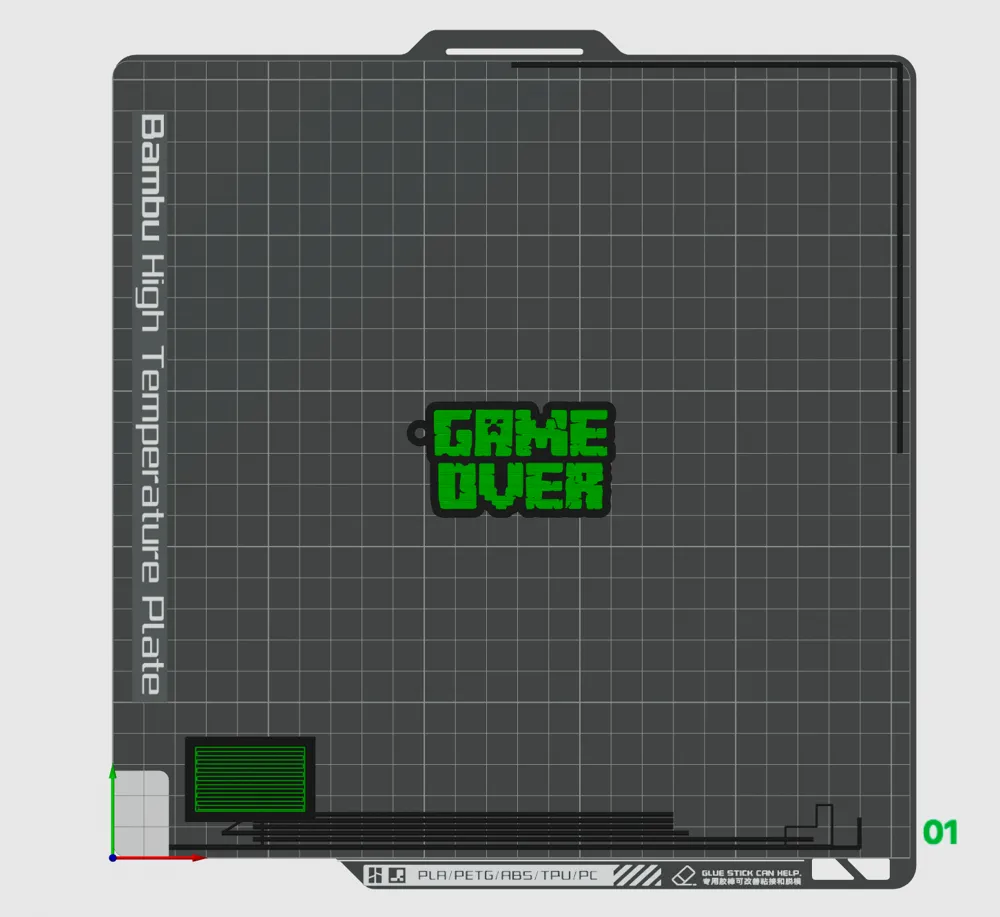 Game Over Keychain - Minecraft Key chain by Lilac Rage - MakerWorld