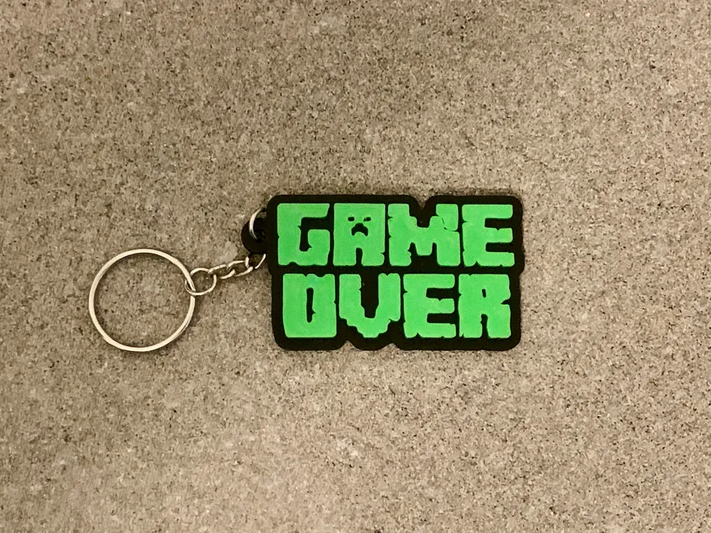 Game Over Keychain - Minecraft Key chain by Lilac Rage - MakerWorld