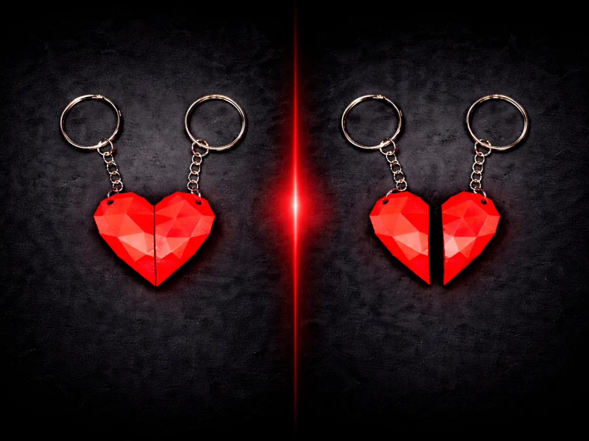 Low Poly Magnetic Split Heart - Free 3D Print Model - MakerWorld