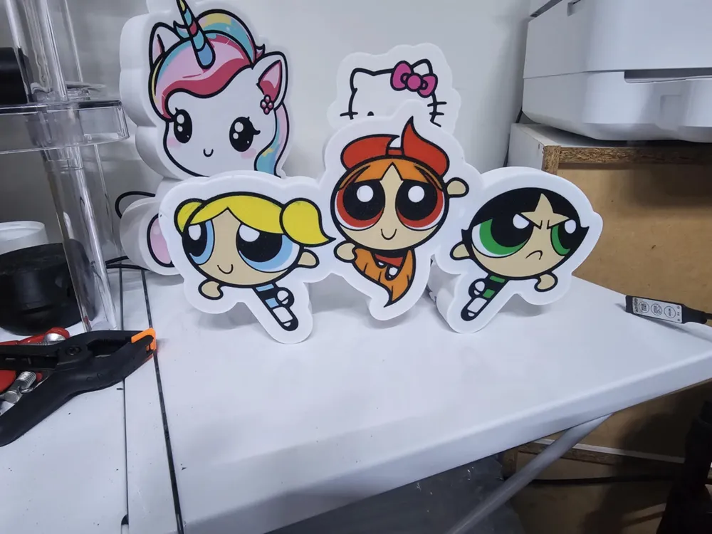 Powerpuff girls light box - Free 3D Print Model - MakerWorld