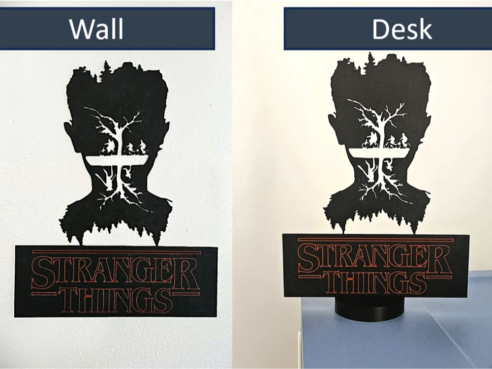 Unique Silhouette : Stranger Things - wall & desk - Free 3D Print Model ...