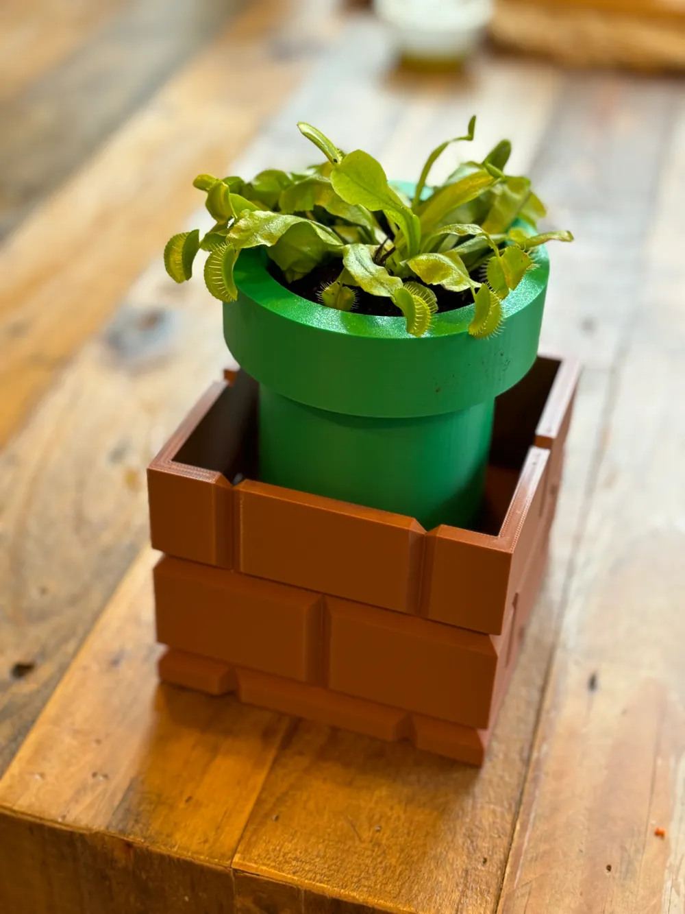 Mario Warp Pipe Venus Fly Trap Planter Remixed by indonaught - MakerWorld