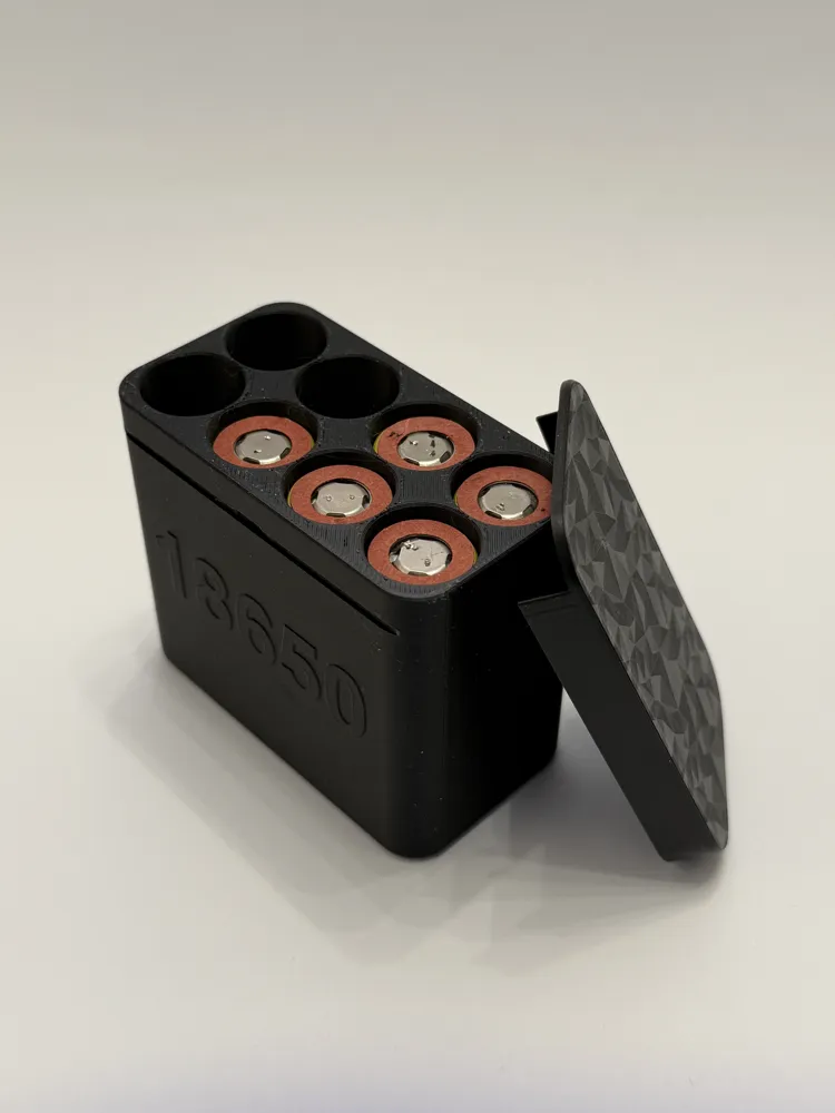 18650 Battery Storage Box / Case with Secure Lid by 3D-Vizja MakerWorld ...