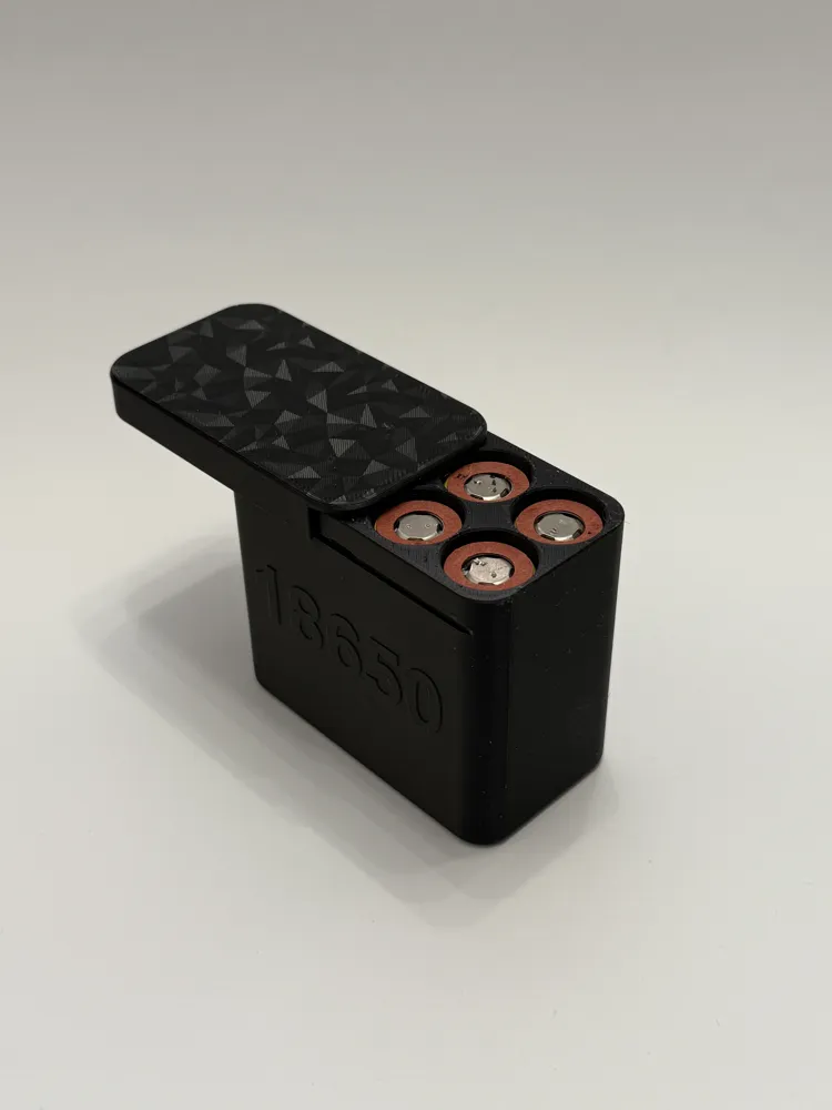 18650 Battery Storage Box / Case with Secure Lid by 3D-Vizja MakerWorld ...