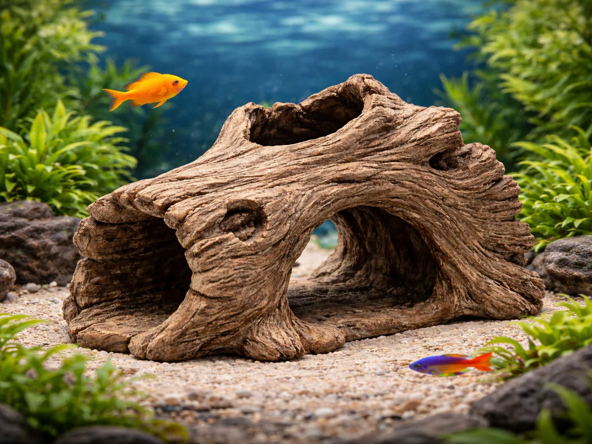 Natural Driftwood Aquarium Tunnel Cave - Free 3D Print Model - MakerWorld