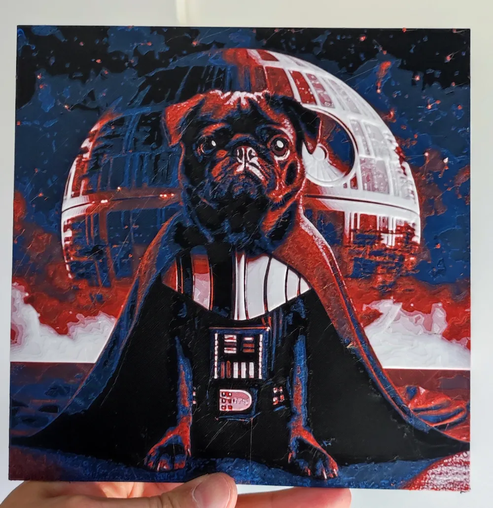 Pug Vader Carlino Star Wars Hueforge by Pariprint3d - MakerWorld