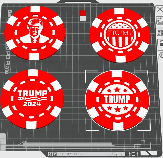 Donald Trump Poker Chip Coaster 7 Designs by NavinRJohnson MakerWorld ...