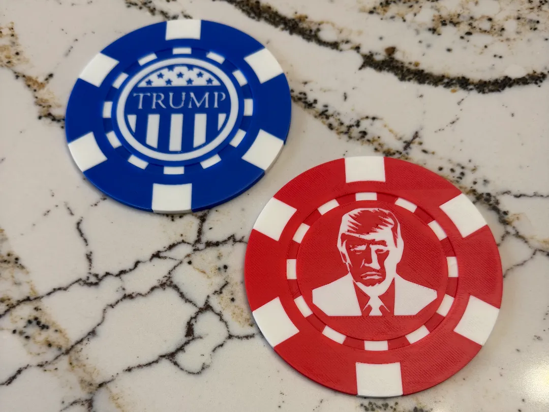 Donald Trump Poker Chip Coaster 7 Designs by NavinRJohnson MakerWorld ...