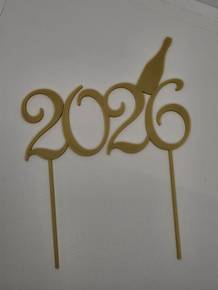 Cake Topper 2026 - Free 3D Print Model - MakerWorld