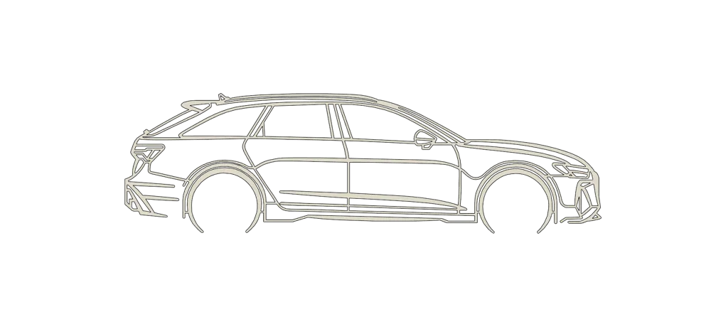 Audi RS6 Silhouette Wall Art by BigTastyBacon - MakerWorld