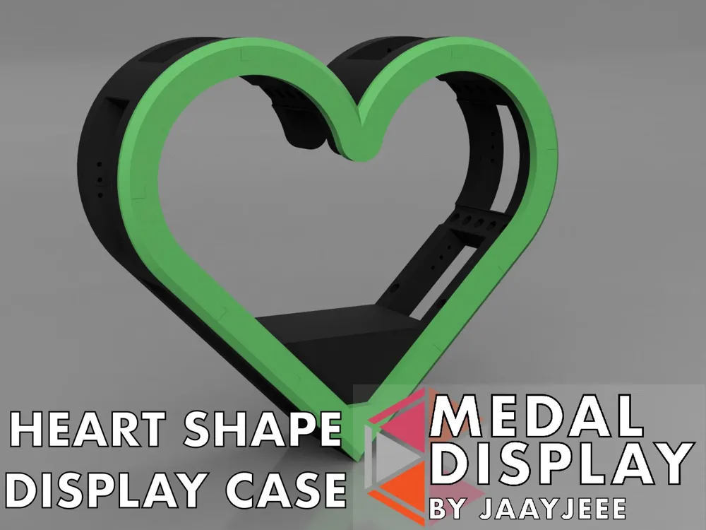MedalDisplay Heart Shape - The Modular 3D Printed Display Case by ...
