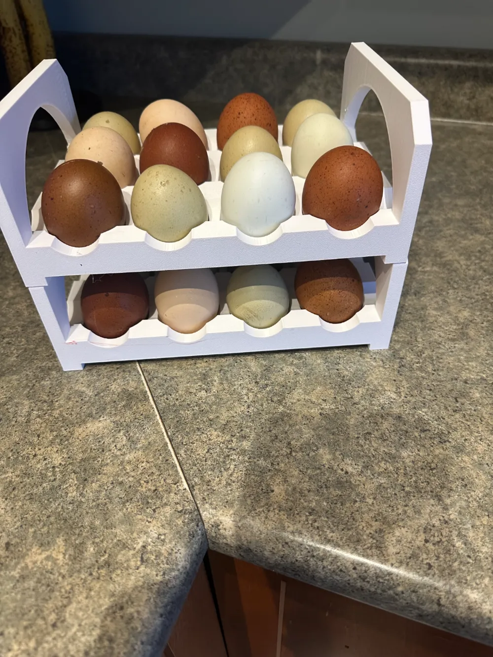 12 EGG STACKABLE STORAGE EGG TRAY RACK by Yak Dudes MakerWorld ...