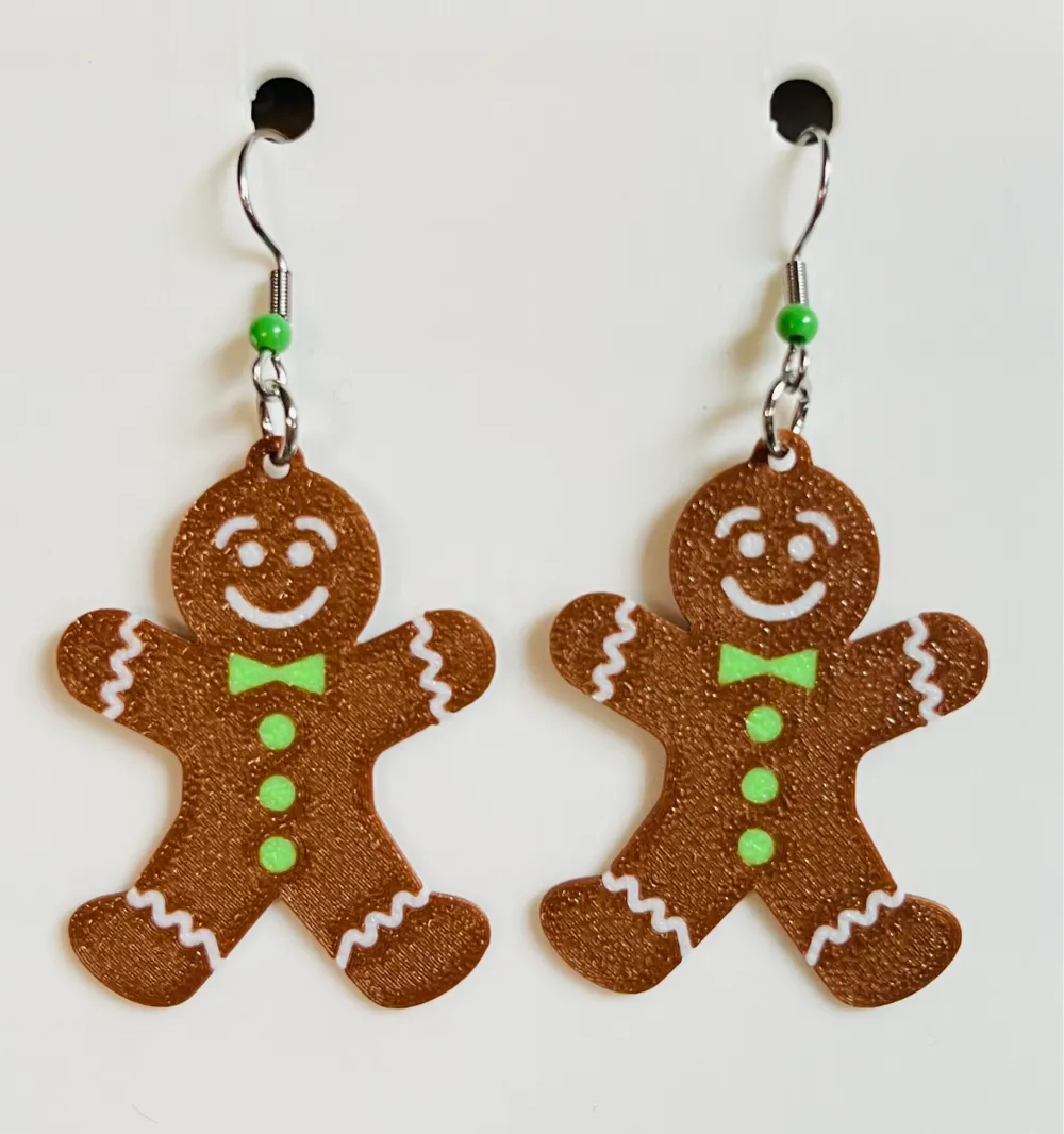 Christmas Earring - Gingerbread Man by AFK_NX - MakerWorld