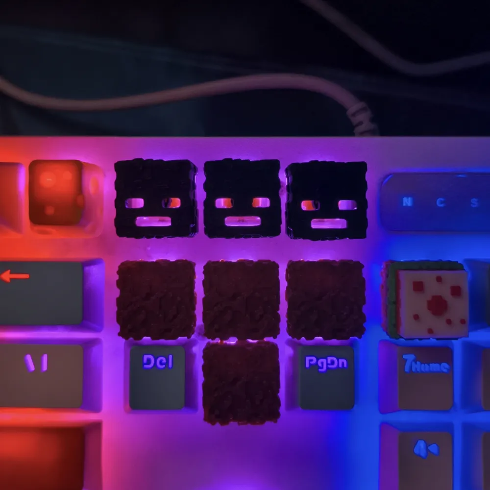 MC Wither Skeleton Skull Keycap - Free 3D Print Model - MakerWorld