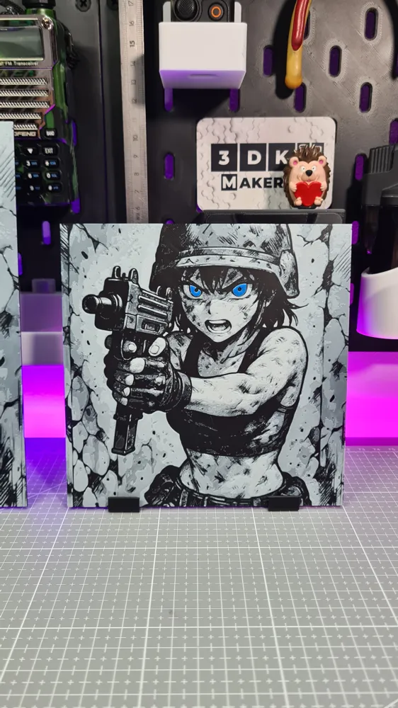 Girl Anime Uzi – Hueforge – 4 Colors by 3DK Maker MakerWorld: Download ...