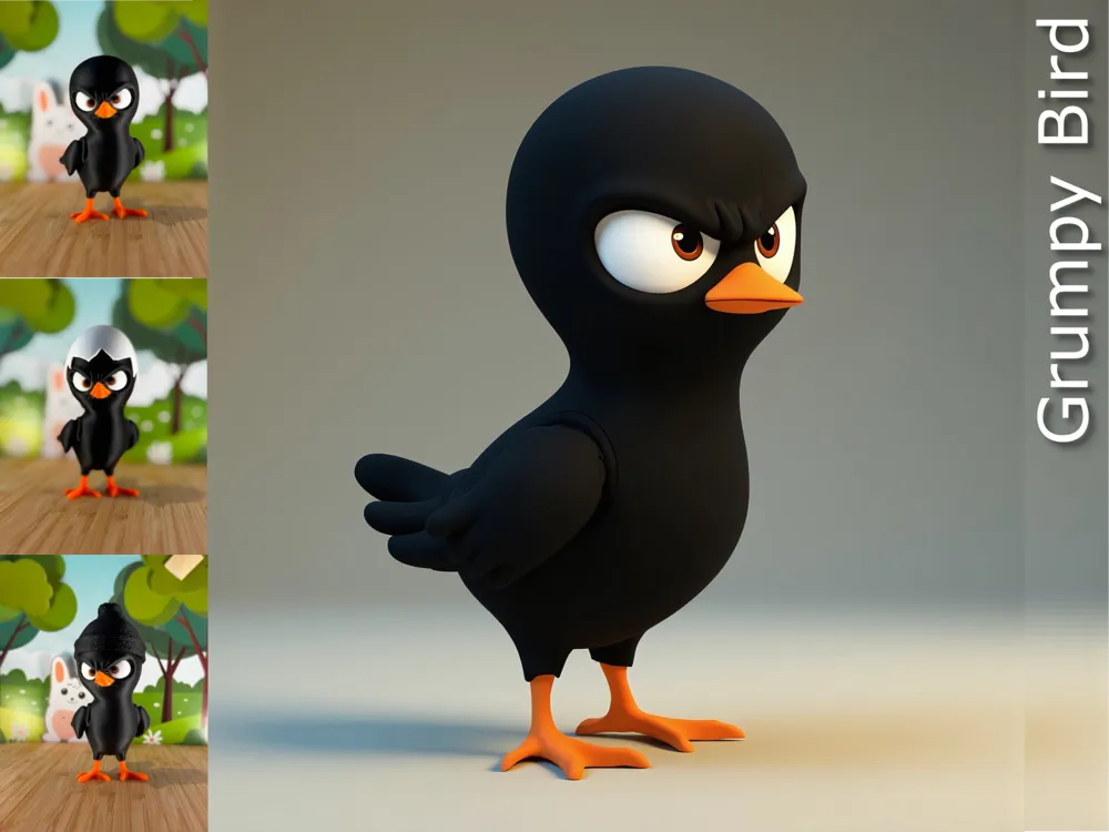 Grumpy Bird: The Cranky Chick by Matchete MakerWorld: Download Free 3D ...