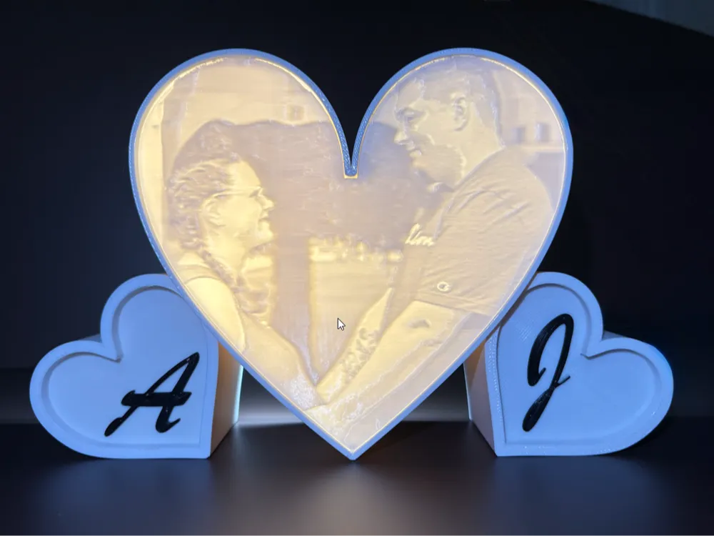 heart Lithophane Custom photos - Free 3D Print Model - MakerWorld