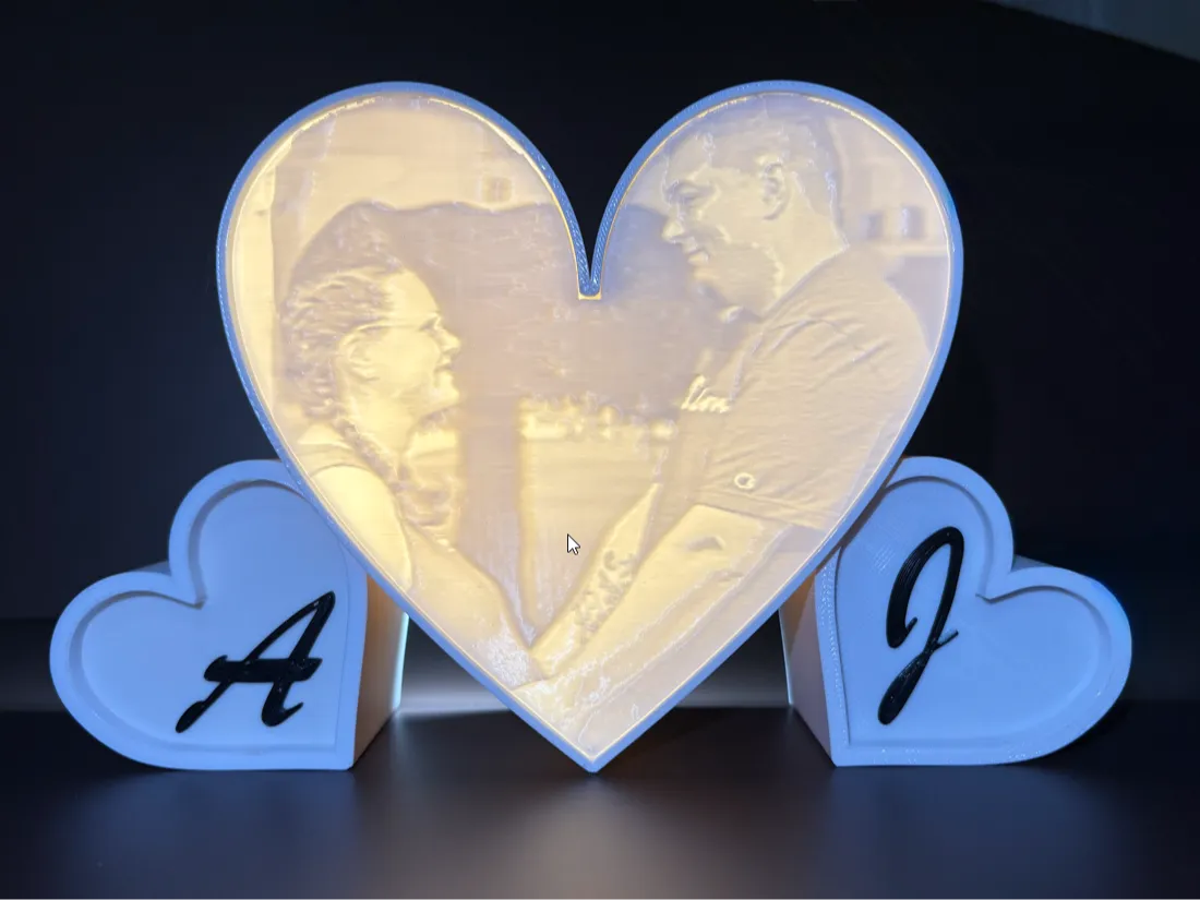 Litofania a forma di cuore con foto personalizzate - Modello di stampa ...