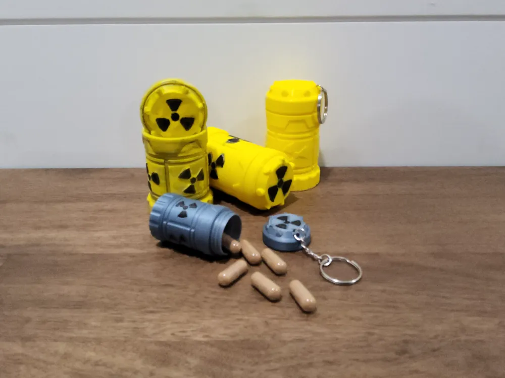 Nuclear pill container Keychain by BarnesKMB MakerWorld: Download Free ...