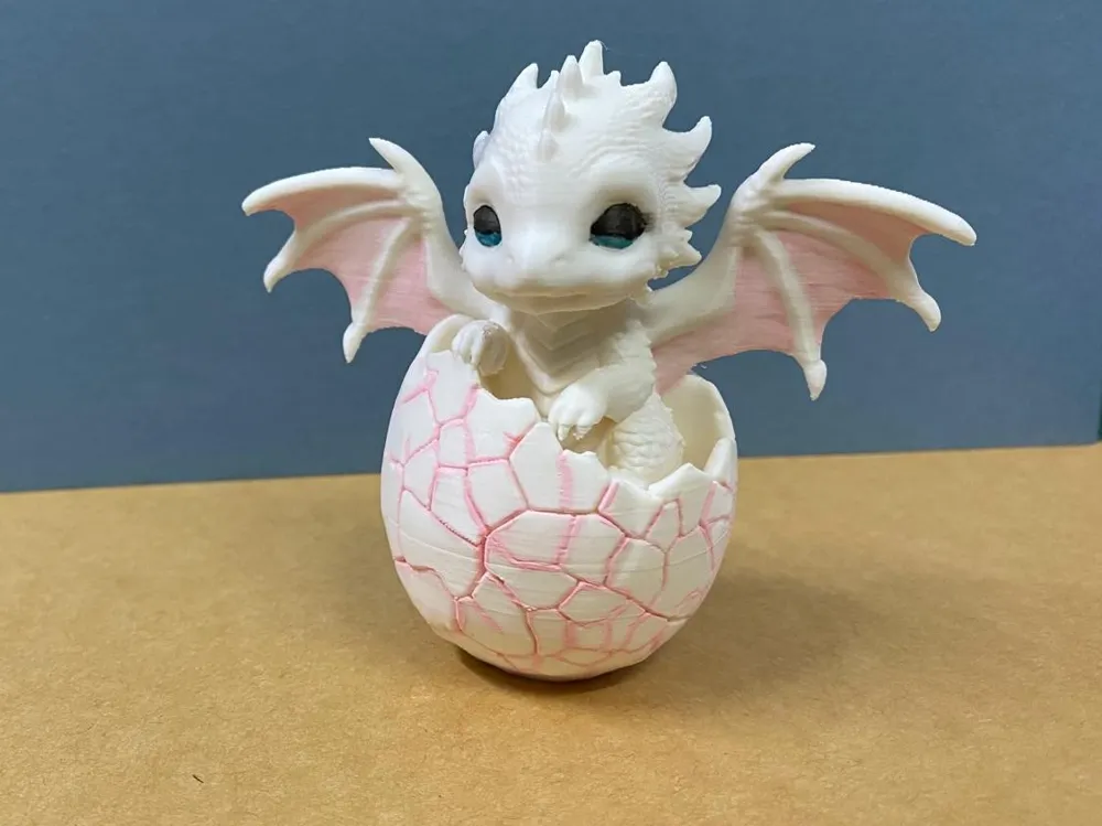 White Baby Dragon - Free 3D Print Model - MakerWorld
