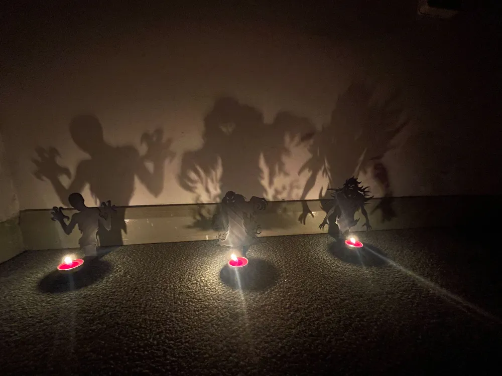 Halloween Zombie & Monsters Shadow Projector trio - Free 3D Print Model ...