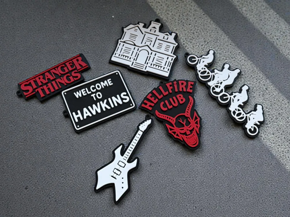 Stranger Things Keychains Collection - Free 3D Print Model - MakerWorld